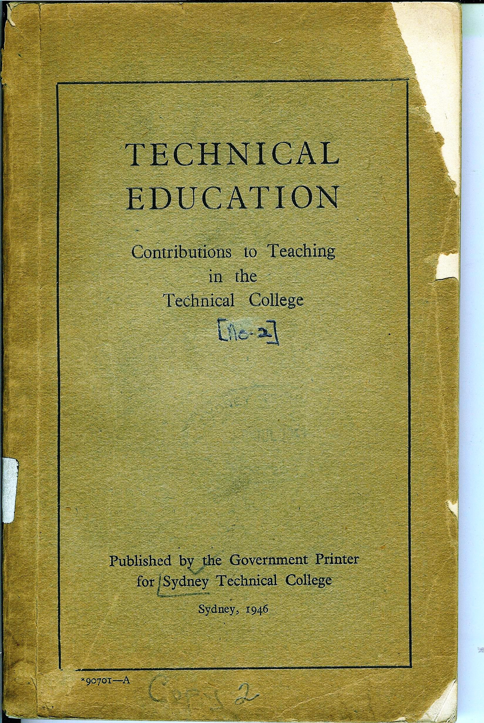 SERIAL Technical education : contributions to teaching in the Technical ...