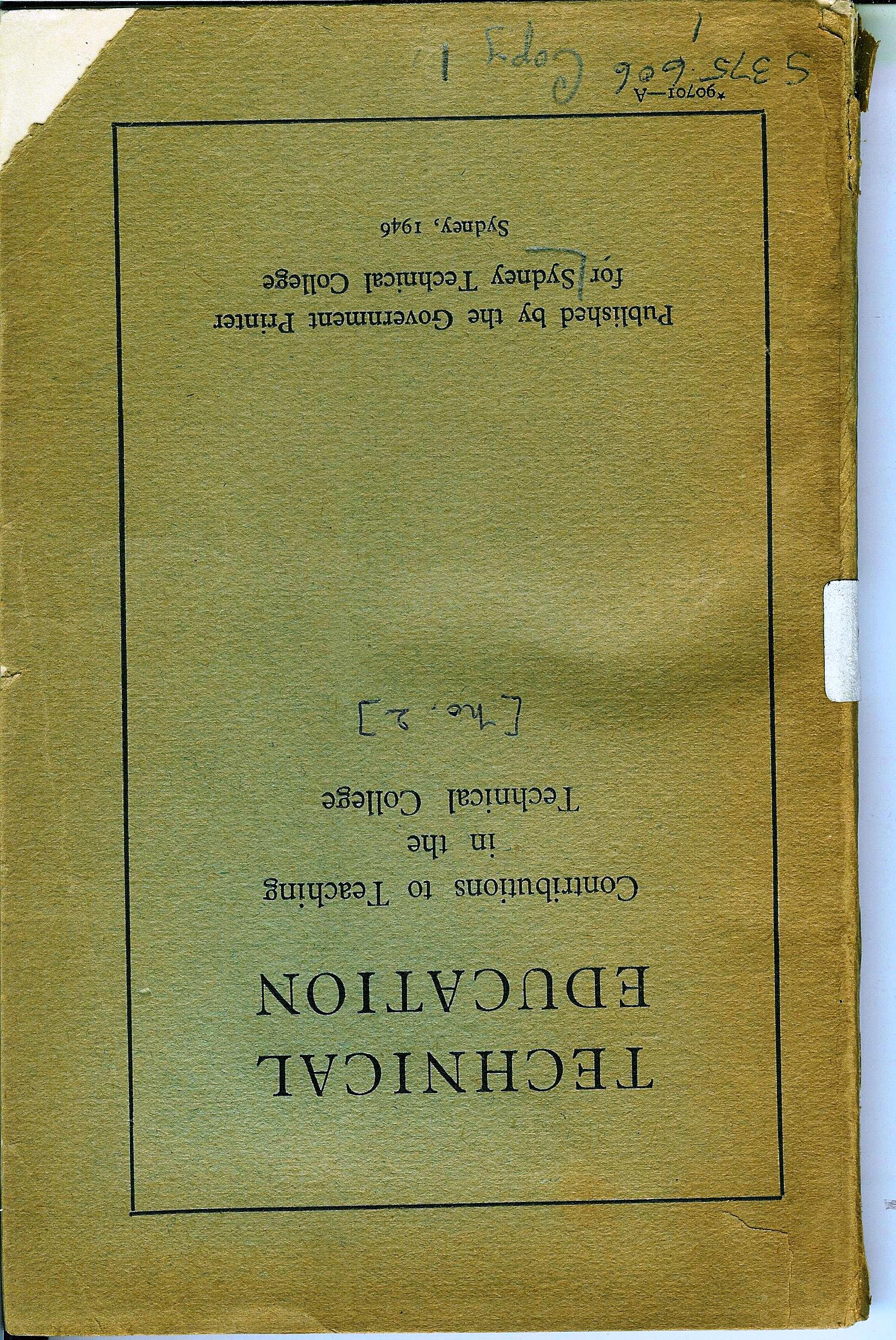 SERIAL Technical education : contributions to teaching in the Technical ...